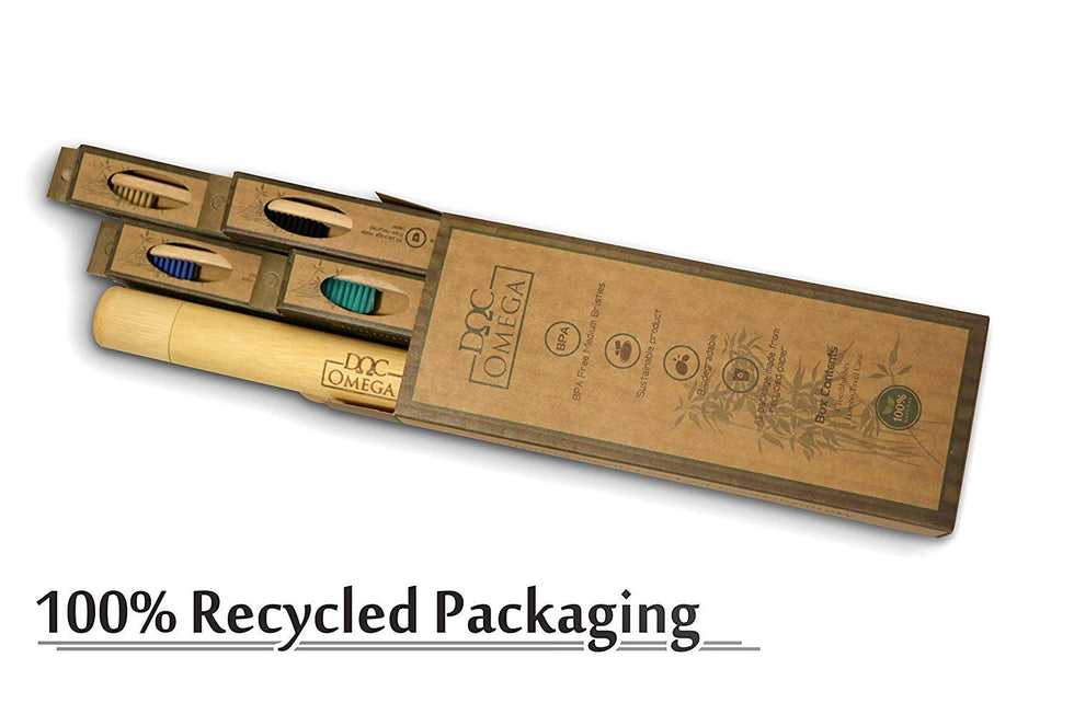 Doc Omega Bamboo Toothbrush Medium Bristle and Travel Case – EcoFreax
