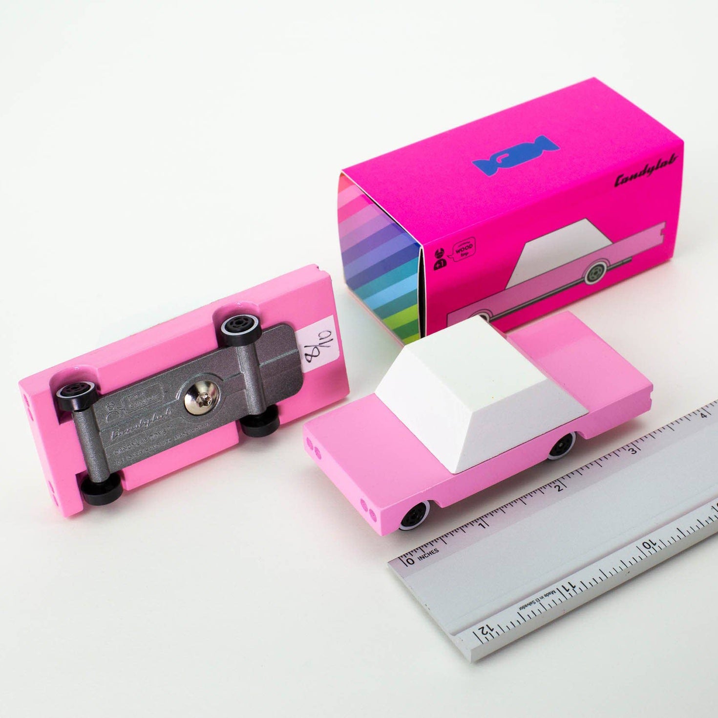candylab pink sedan - wooden toy car – EcoFreax