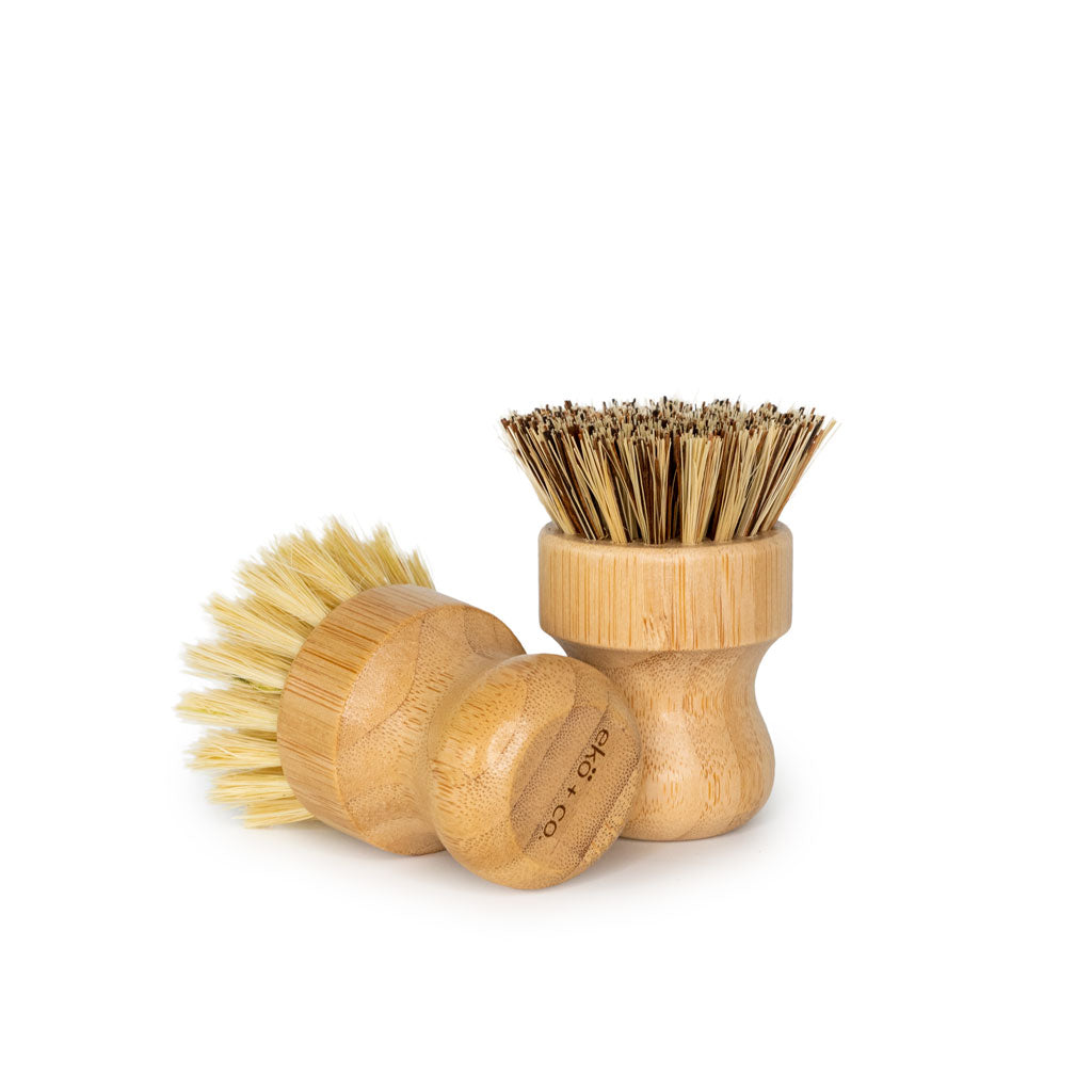mini scrub brush bamboo dish scrubber (sisal or coconut) – EcoFreax